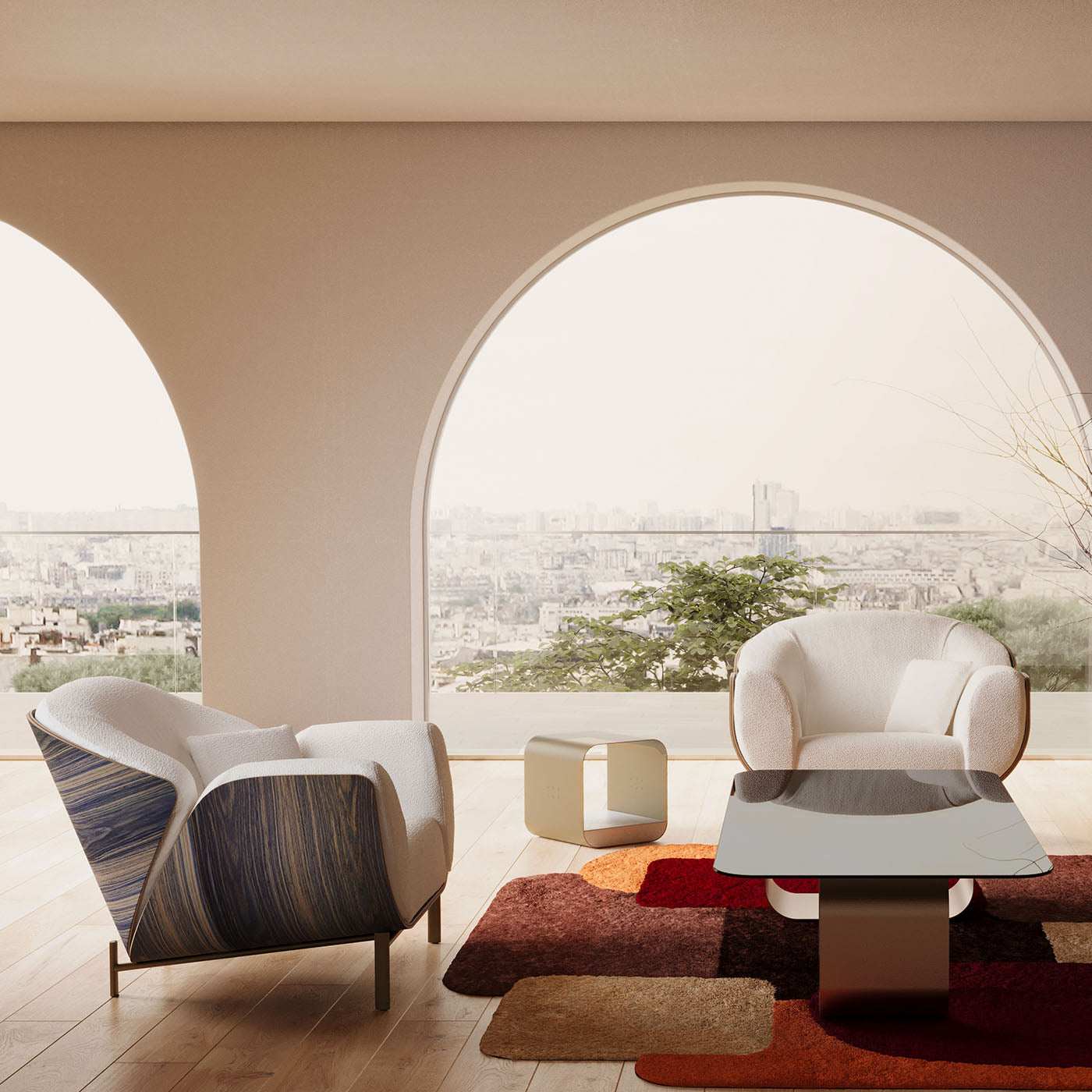 Tawla Golden Steel Side Table FROMM. | Artemest