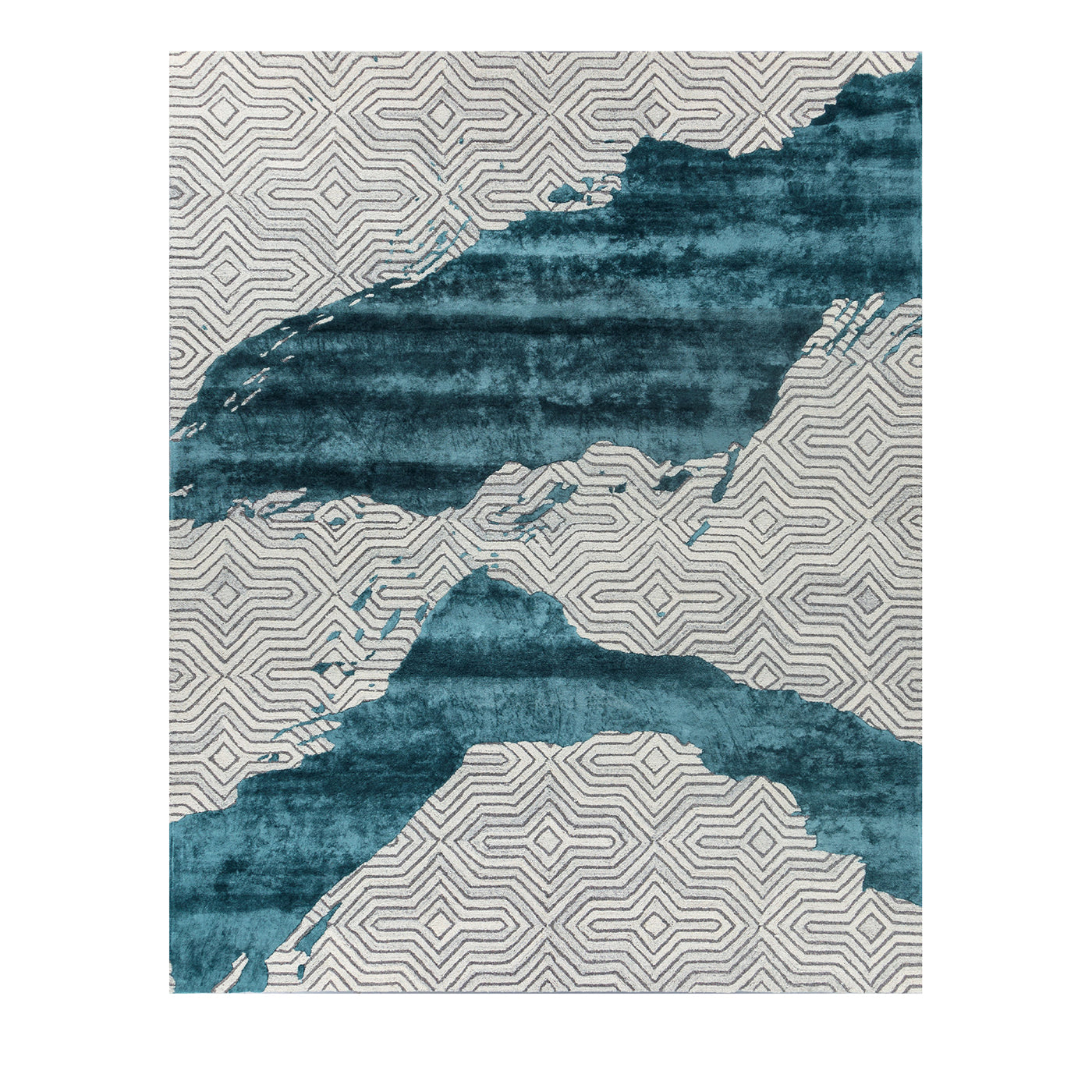Moonlit Ripples Snow White & Capri Hand Tufted Rug Jaipur Rugs | Artemest