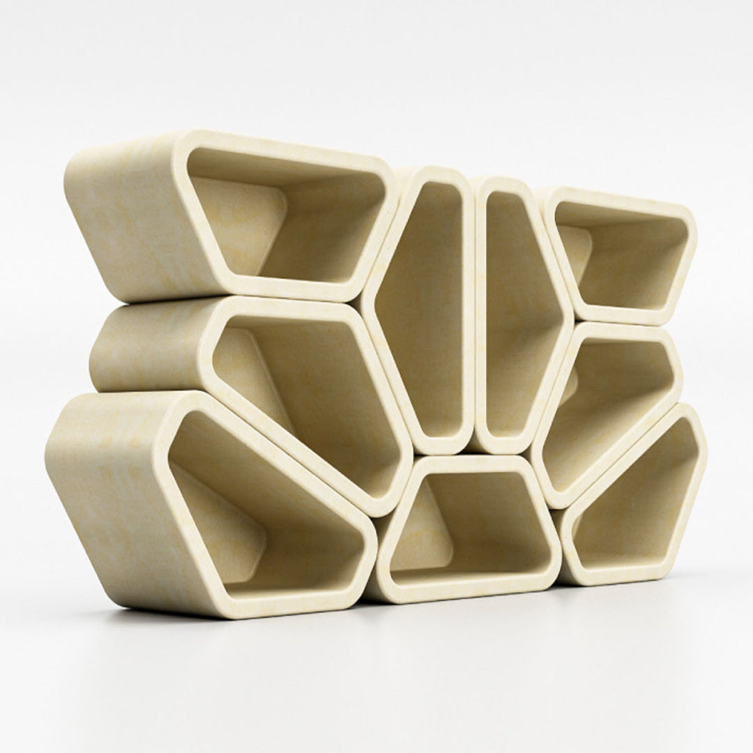 Messapo Modular Lecce Limestone Highboard by Noii Studio Pimar Limestone | Artemest