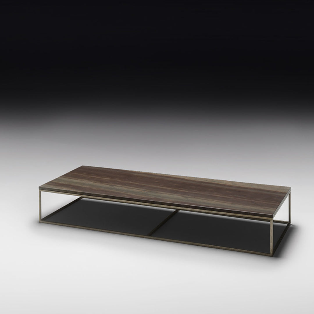 Elegant Brown Stone Hugo Coffee Table Black Tie | Artemest
