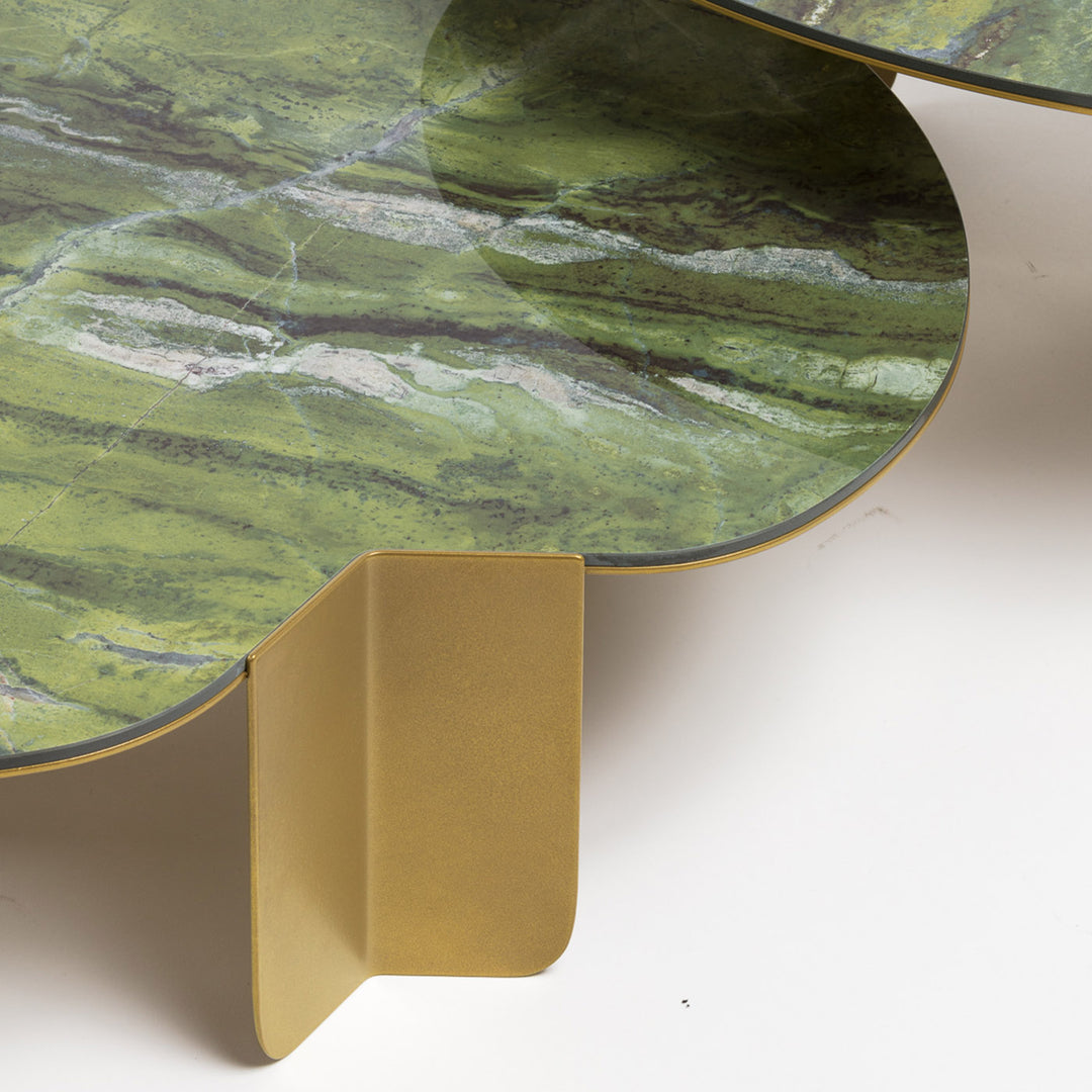 Monet Low Green & Golden Coffee Table Pollini Home | Artemest