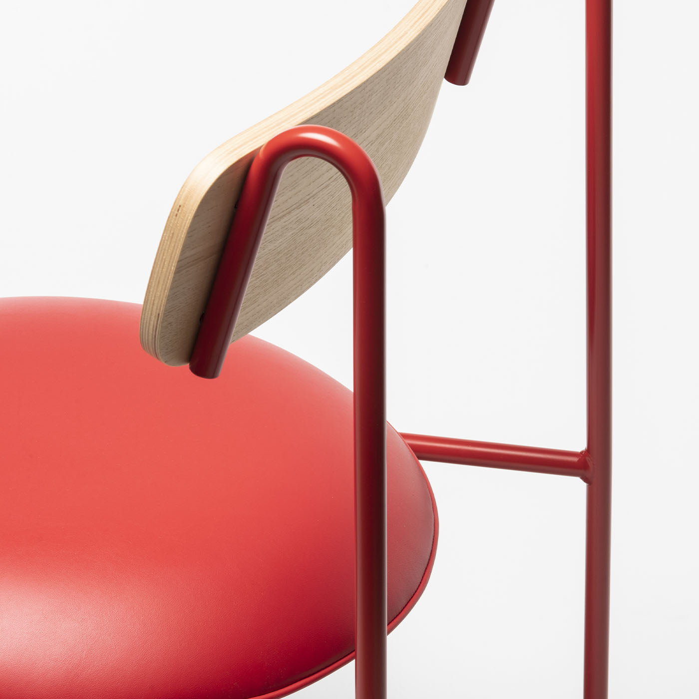 Lena S Red And Natural Ash Chair By Designerd Chairs & More | Artemest