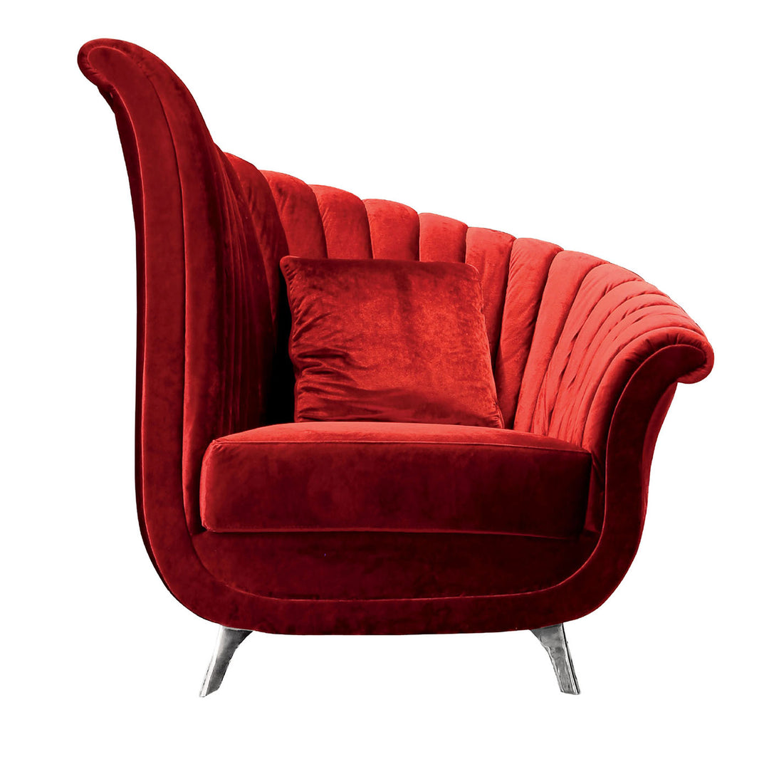 Red Velvet Shell Armchair Ros Italia Interiors | Artemest
