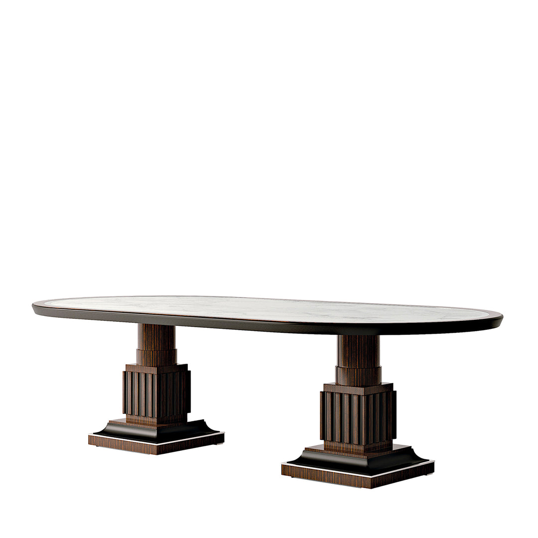 Ebony and Marble Oval Table Provasi | Artemest