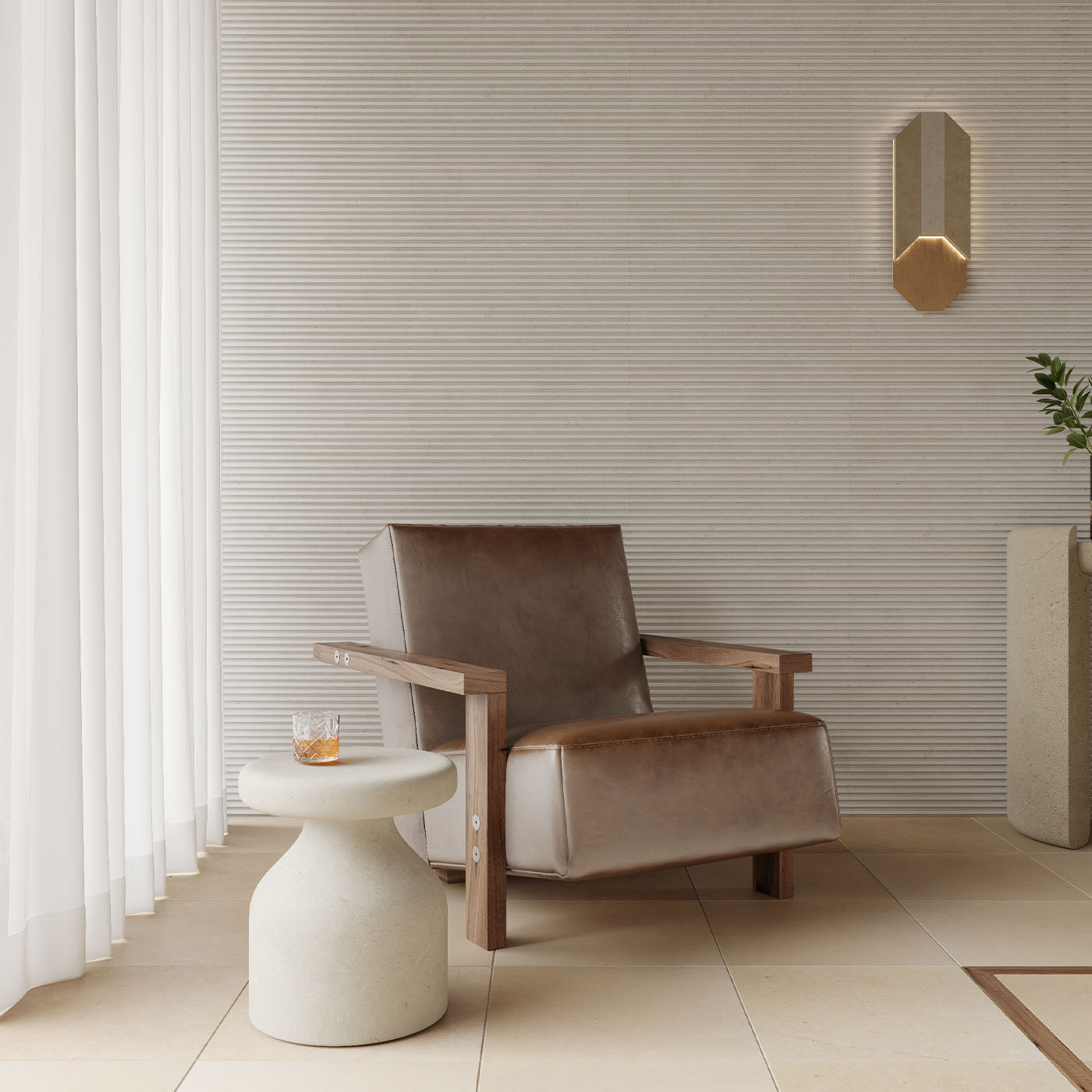 Gas Stool by Giulio lacchetti Pimar Limestone | Artemest