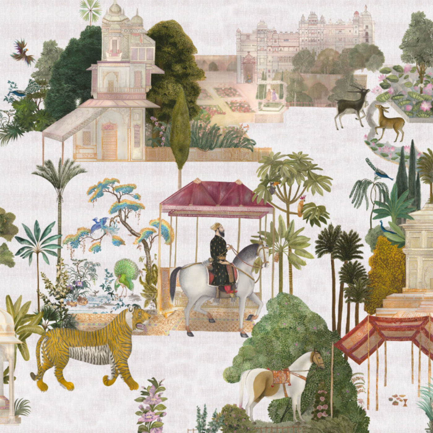 Green Rajasthan Cotton Wallpaper KOHRO | Artemest