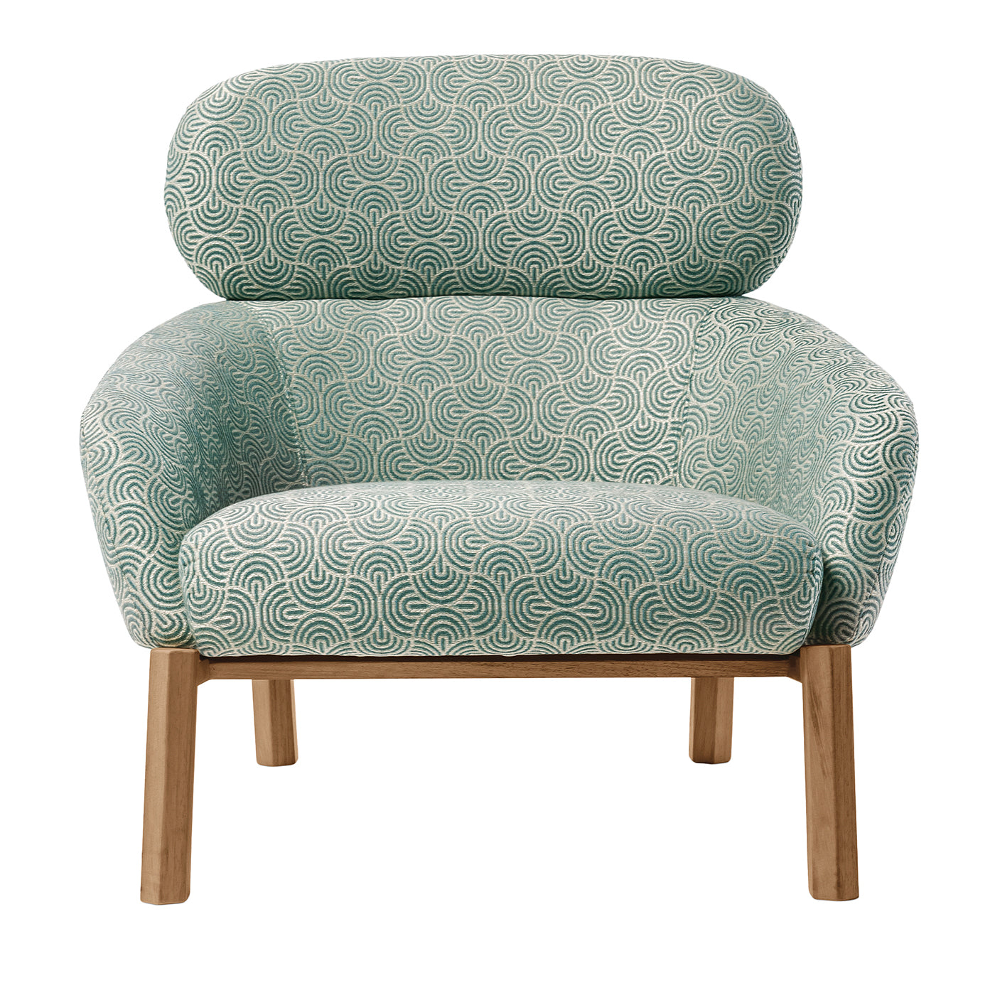 Elton Green Fabric And Beech Wood Armchair Casamilano | Artemest