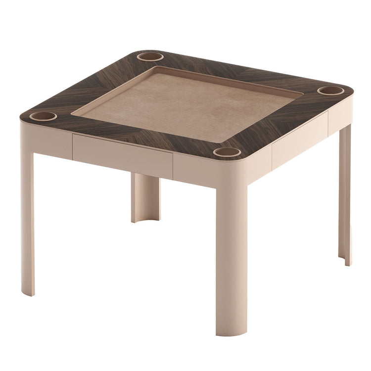 Enigma Glossy Cipria and Canaletto Wood Multigame Table Vismara | Artemest