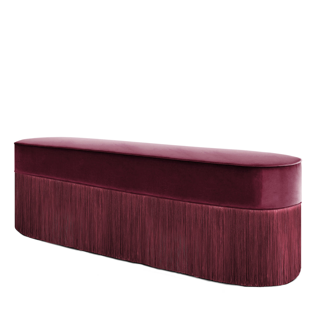 Fringed Burgundy Bench Lorenza Bozzoli Couture | Artemest