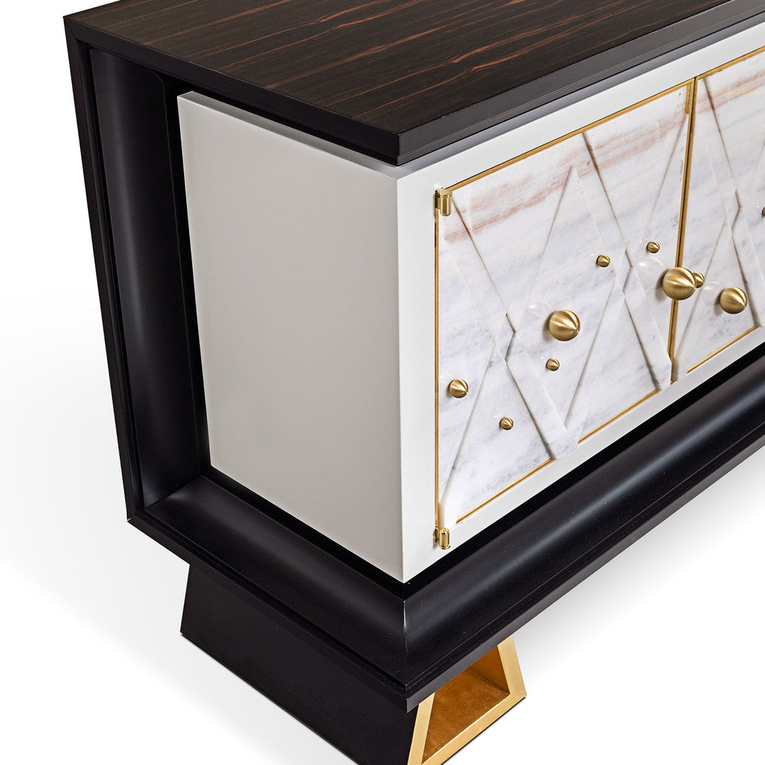 Ebony And Marble Sideboard Provasi | Artemest