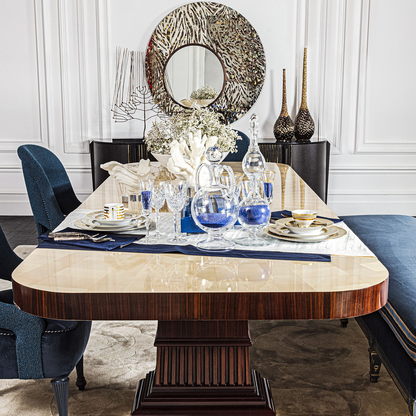 Rosewood And Mahogany Dining Table Provasi | Artemest