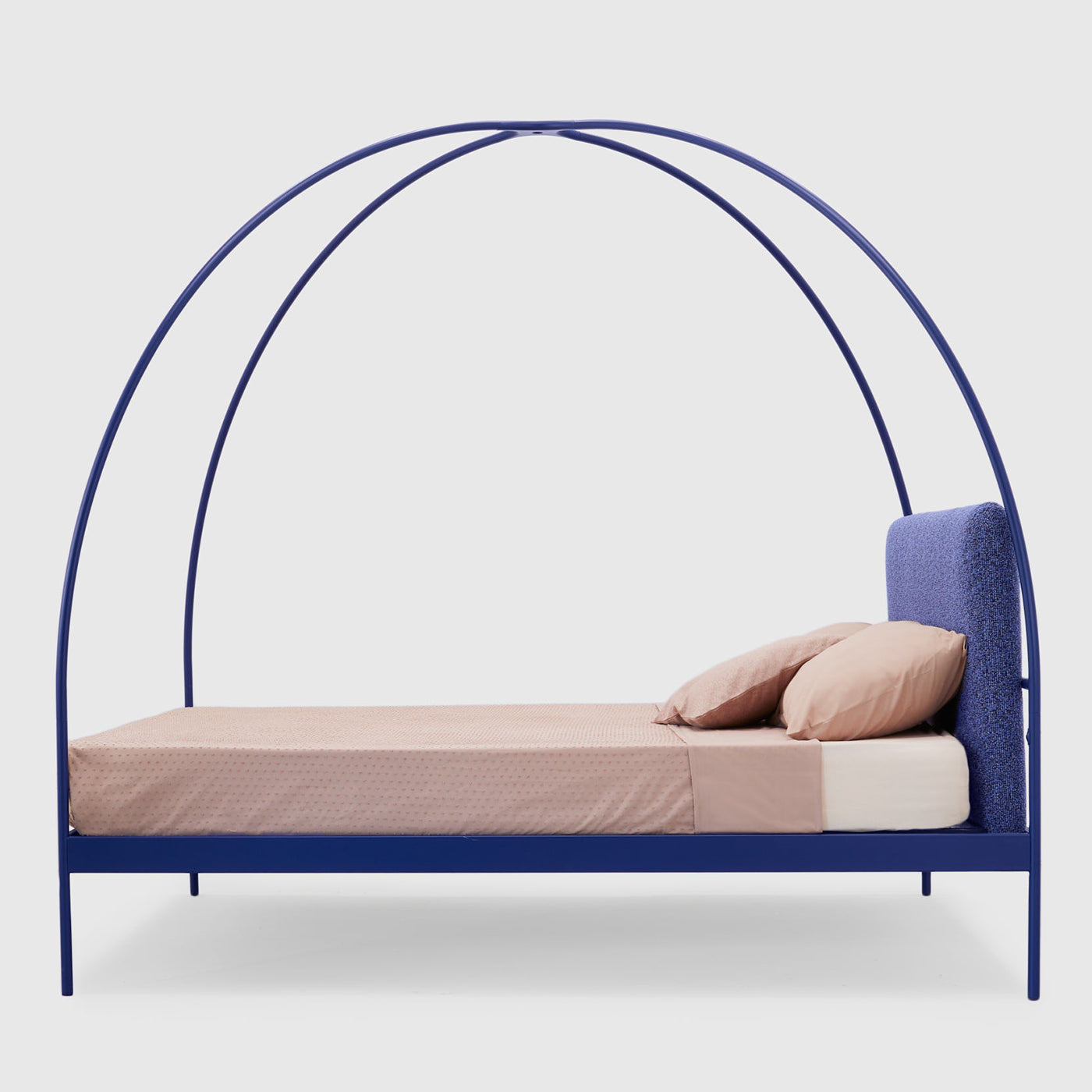 Volta Blue Iron Canopy Double Bed by Mario Scairato Lispi | Artemest