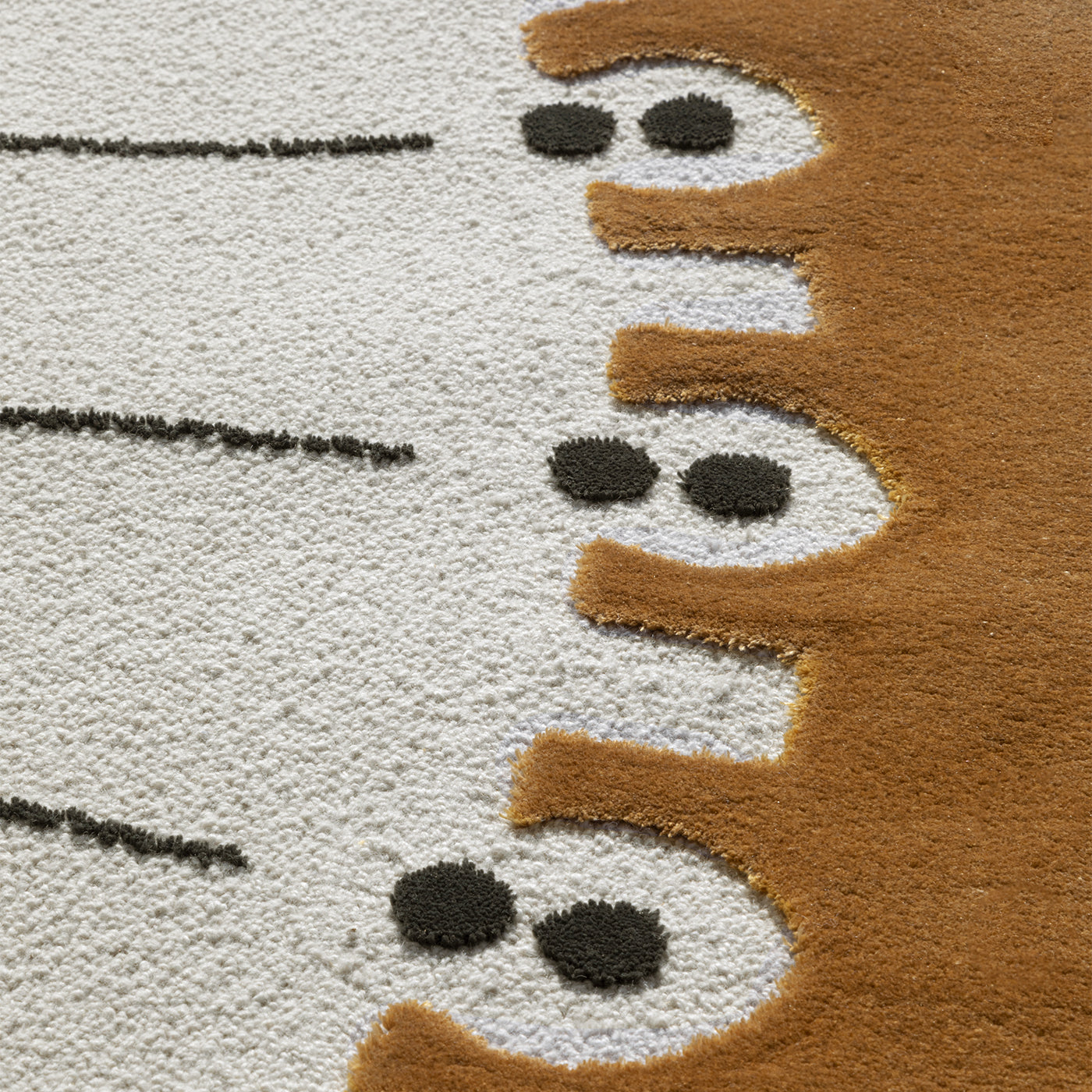 CoDeco Round Gold & Beige Wool & Tencel Rug by Marcante-Testa #4 Carpet ...