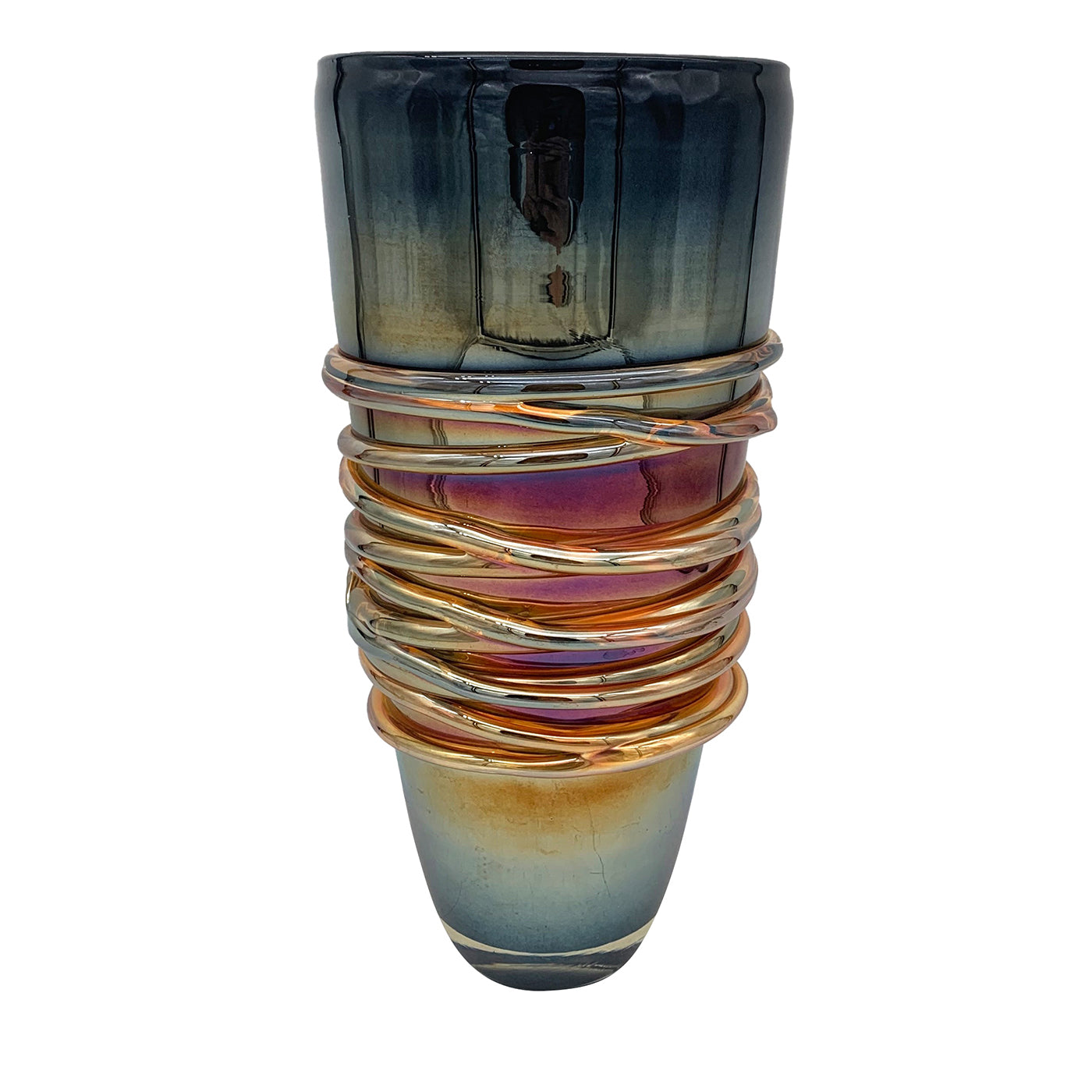 80s Murano Etched Glass Vase Enrico Neri & C. snc | Artemest