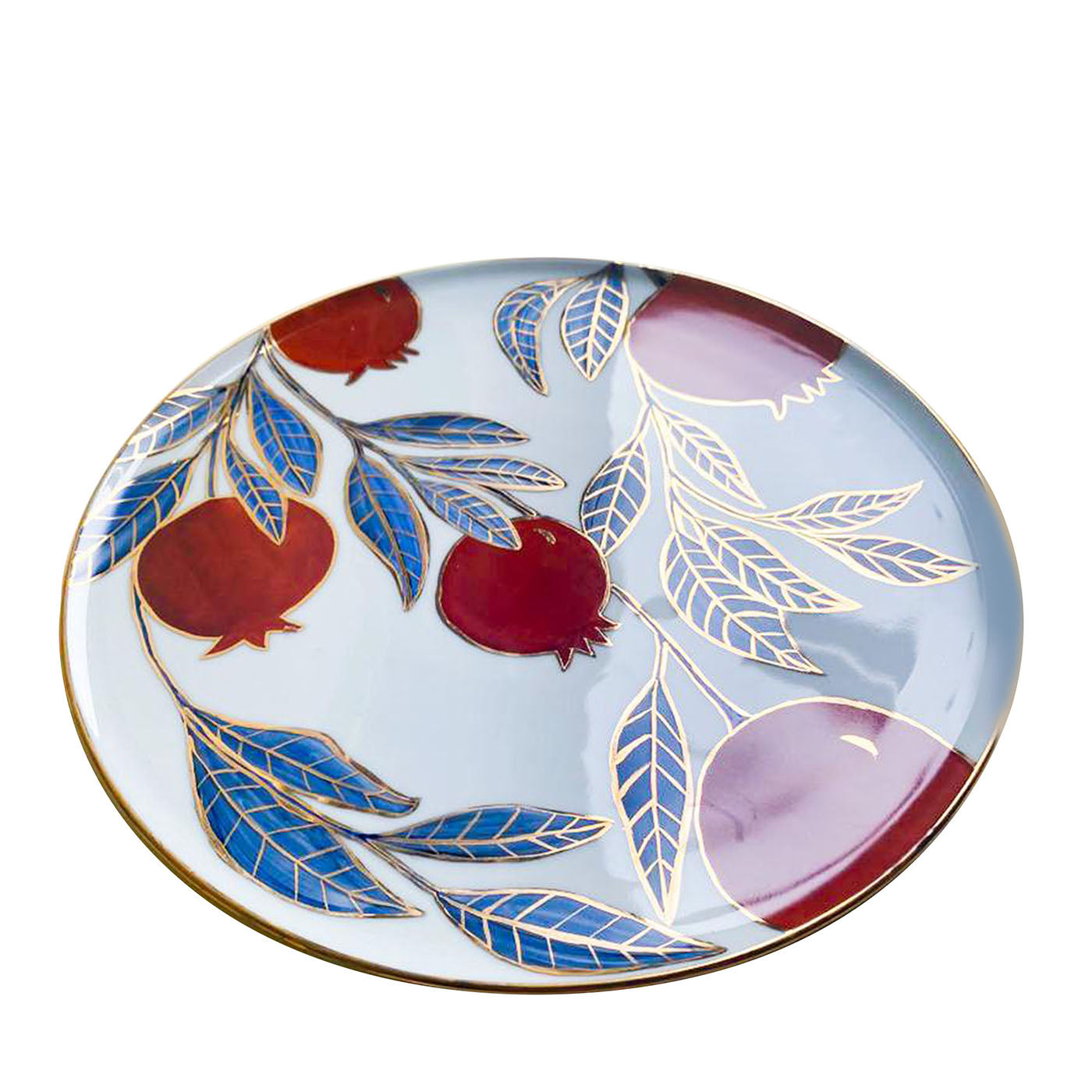 Cora Red, Blue & Gold Large Plate Elena Satta | Artemest