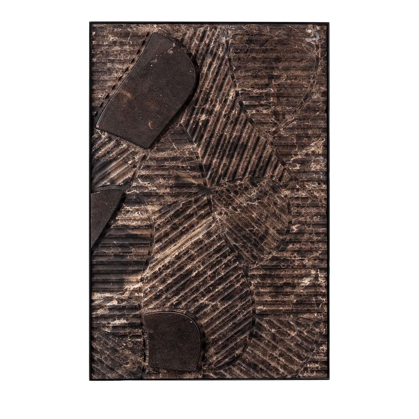 Terre Arate Brown Emperador Marble & Pece Stone Decorative Panel Lithea ...