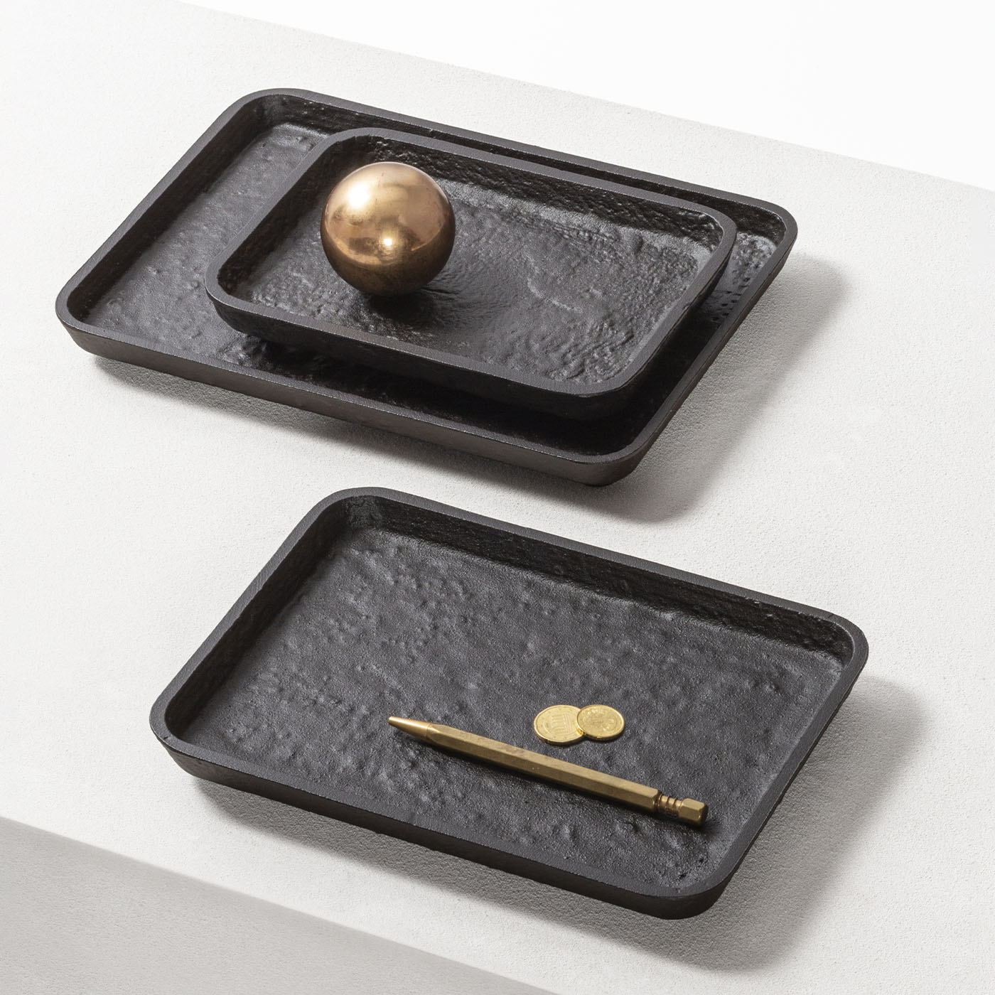 Monza Imperfect Bronze Rectangular Small Valet Tray Giobagnara | Artemest