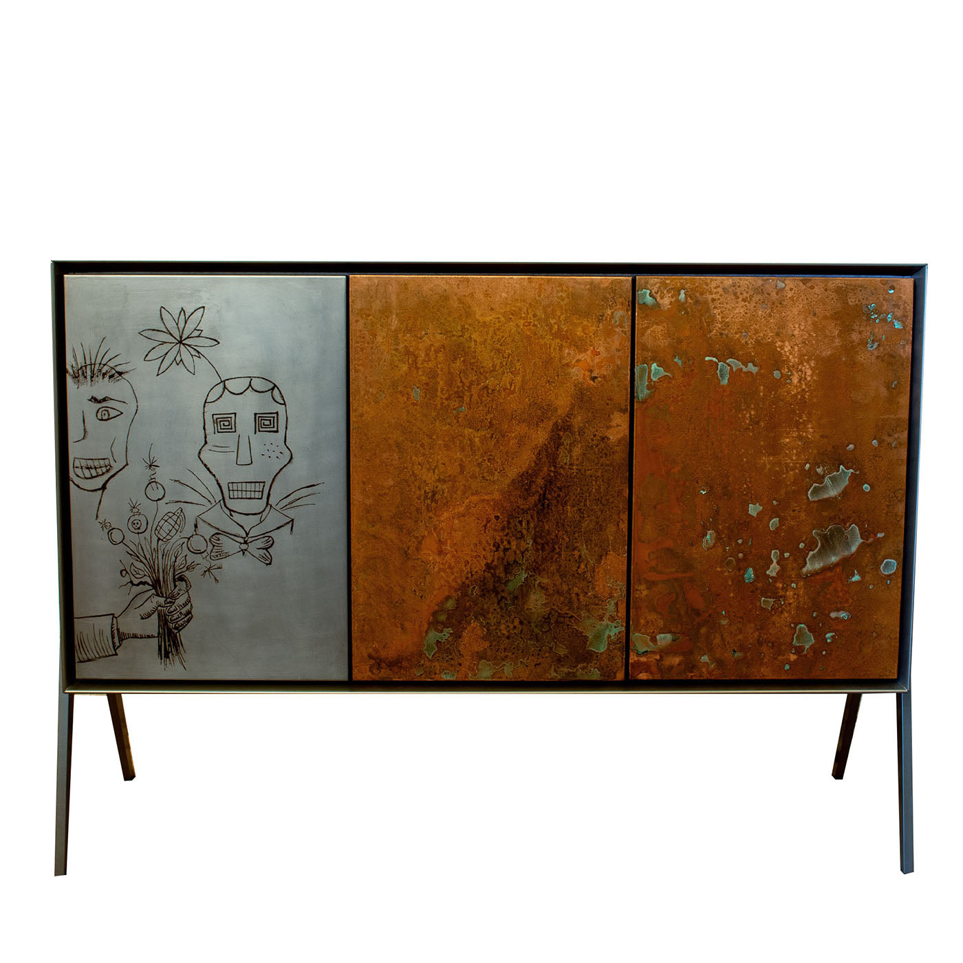 Dipinto Rame 3-Door Sideboard Idee del Fabbro | Artemest