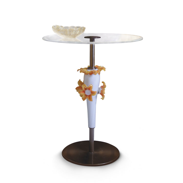 Side Table with Murano Glass Top and Sunflowers Elements Ros Italia ...