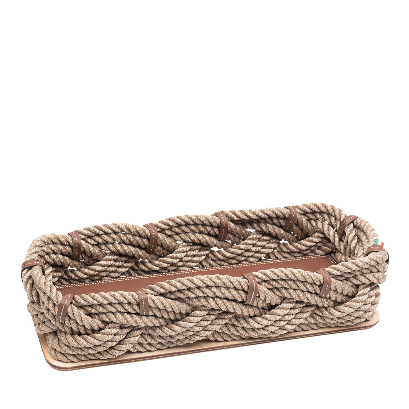 Nautical-Inspired Medium Beige Rectangular Rope Basket Marricreo | Artemest
