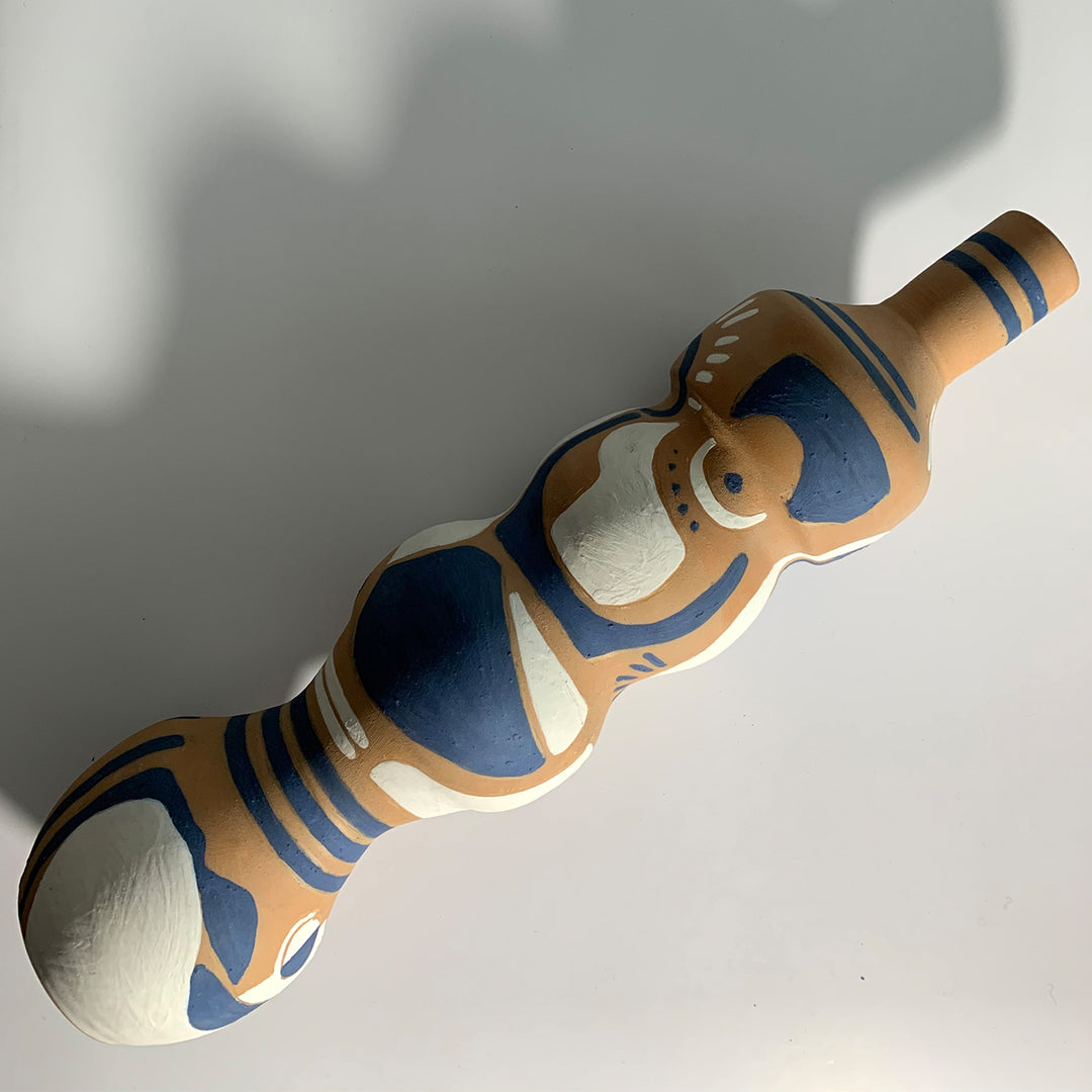 U1 Abstract Motif Terracotta Decorative Vase Enryhands | Artemest