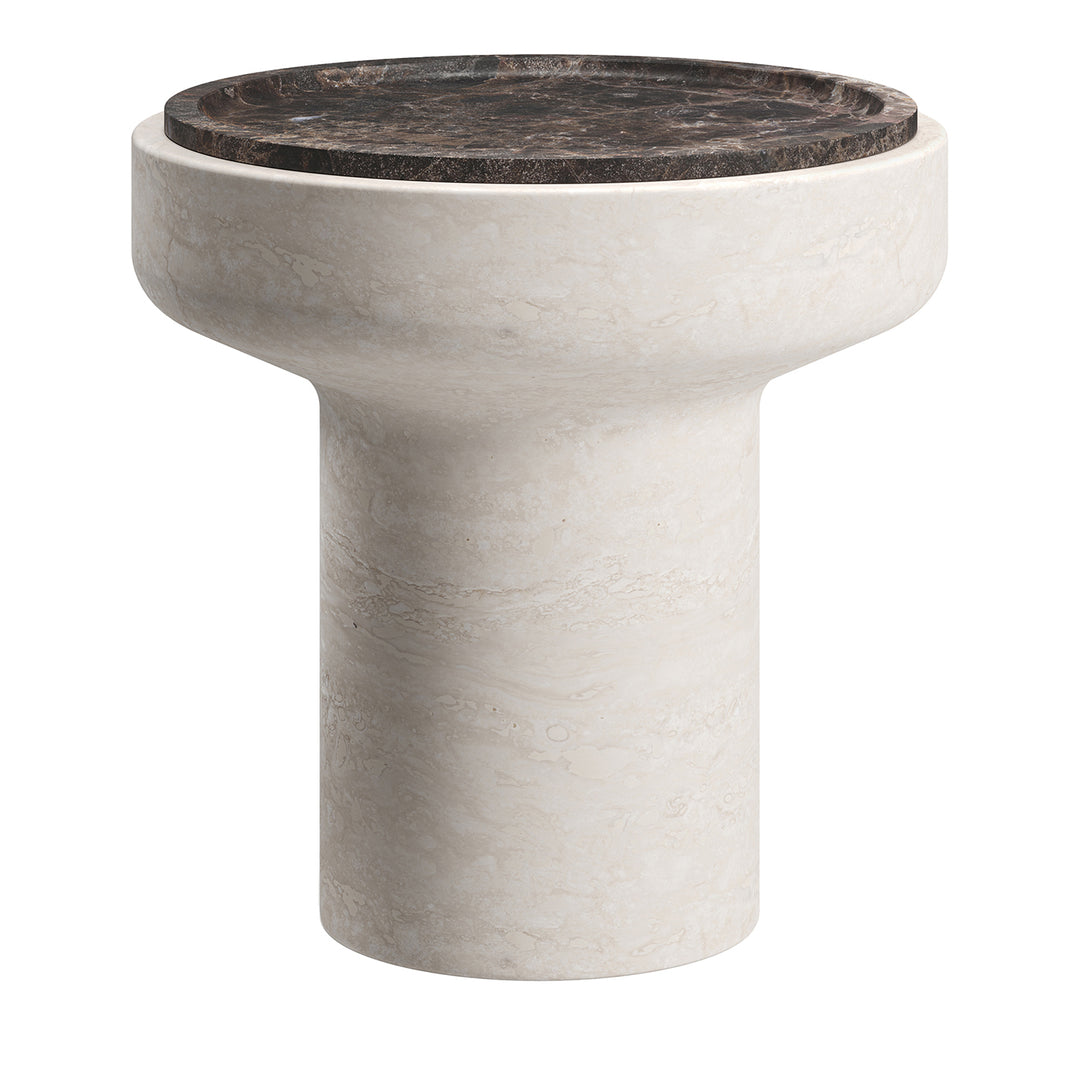 Tivoli Side Table in travertine and marble by Ivan Colominas MMairo ...