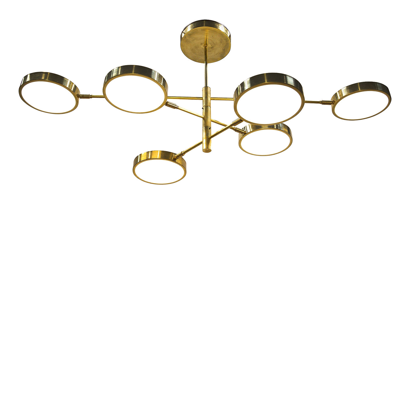 Sistema 6-arms brass and glass Chandelier Silvio Piattelli | Artemest