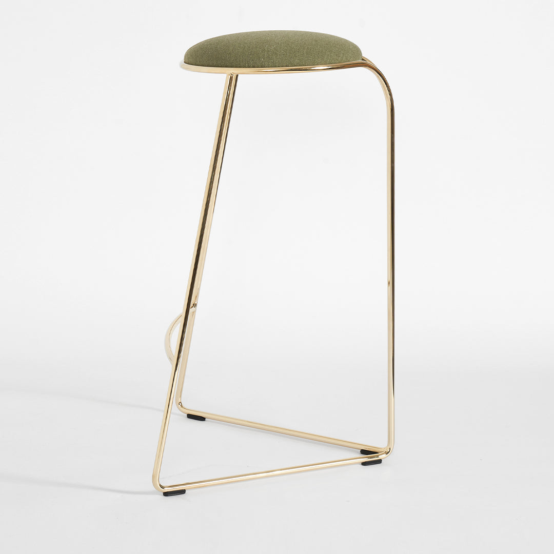 FLOW SCULPTURAL GOLD AND GREEN HI STOOL Enrico Girotti | Artemest