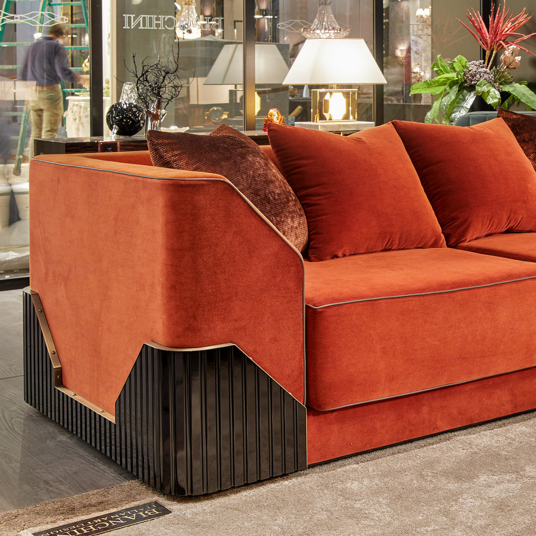 Douglas Velvet Rust-Colored Sofa Cafedesart | Artemest