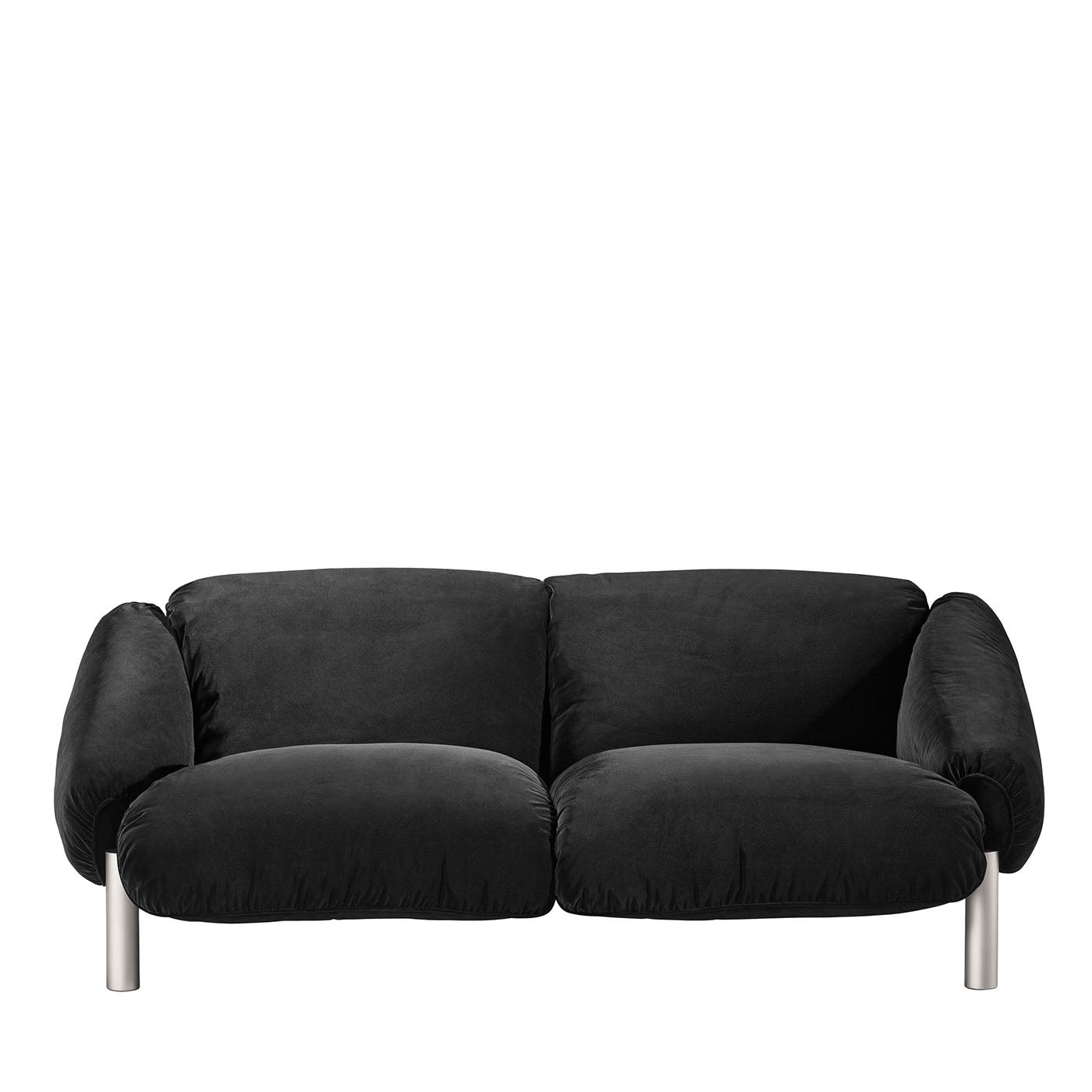 Flo 2-Seater Black Fabric Sofa by Lorenza Bozzoli Ghidini 1961 | Artemest
