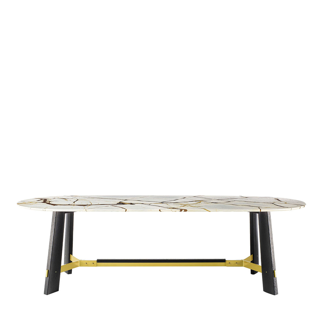 Medison Quarzite Blu Roma Dining Table Black Tie | Artemest