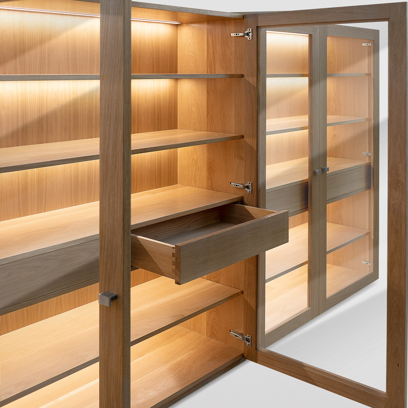 Modular Asymmetrical Durmast Bookcase by Erika Gambella Ebanisteria ...
