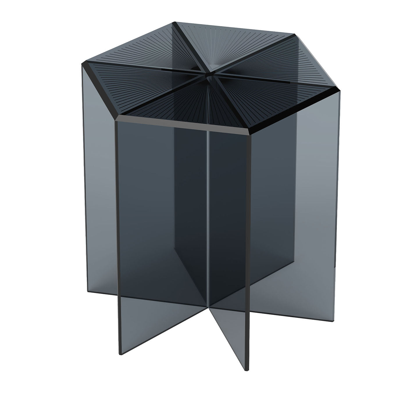 Frank 3 Smoked Grey and Radius Pattern Glass Side Table Esadesign ...