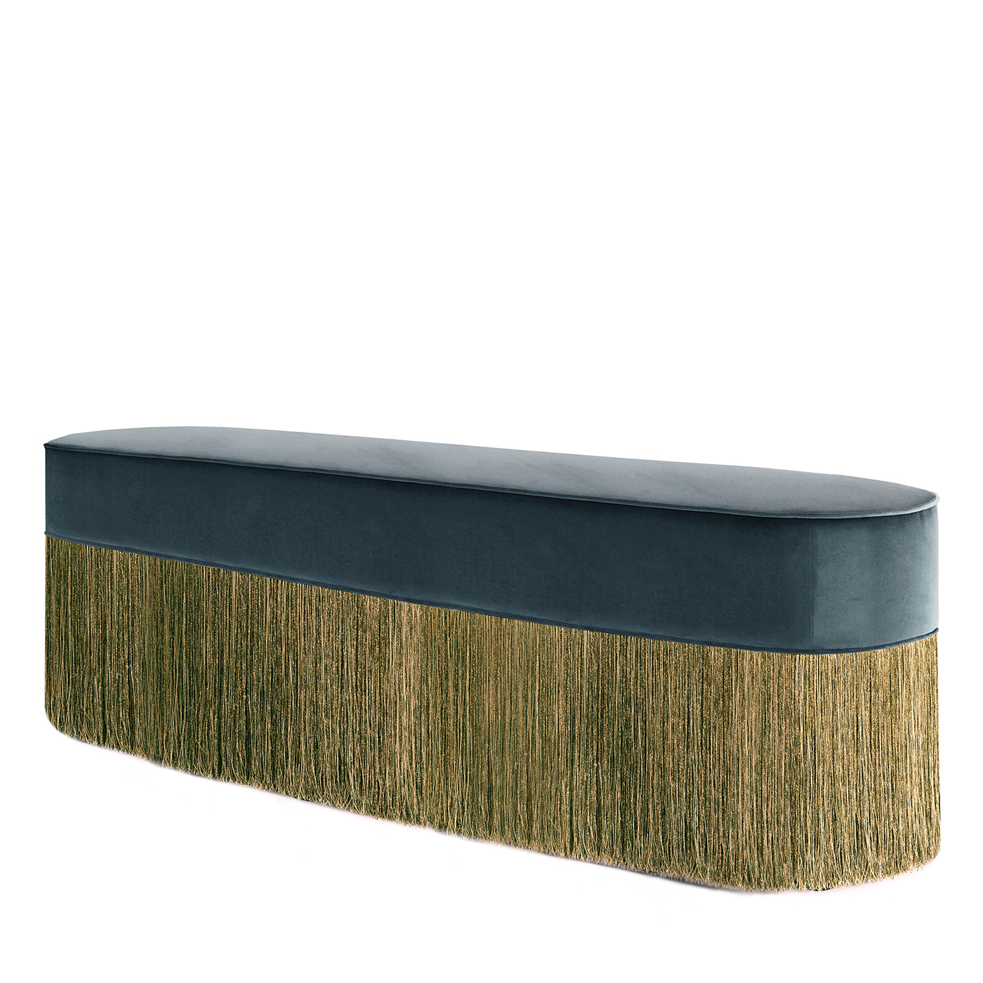 Fringed Blue, Golden & Green Bench Lorenza Bozzoli Couture | Artemest