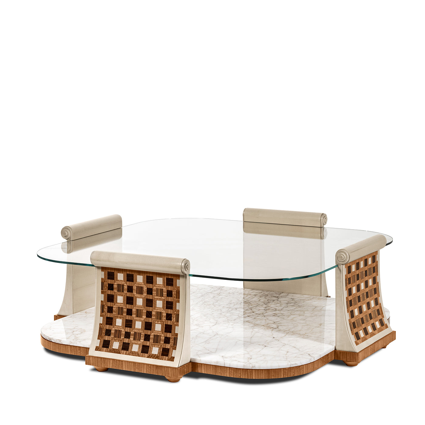 Square Marble and Crystal Coffee Table Provasi | Artemest