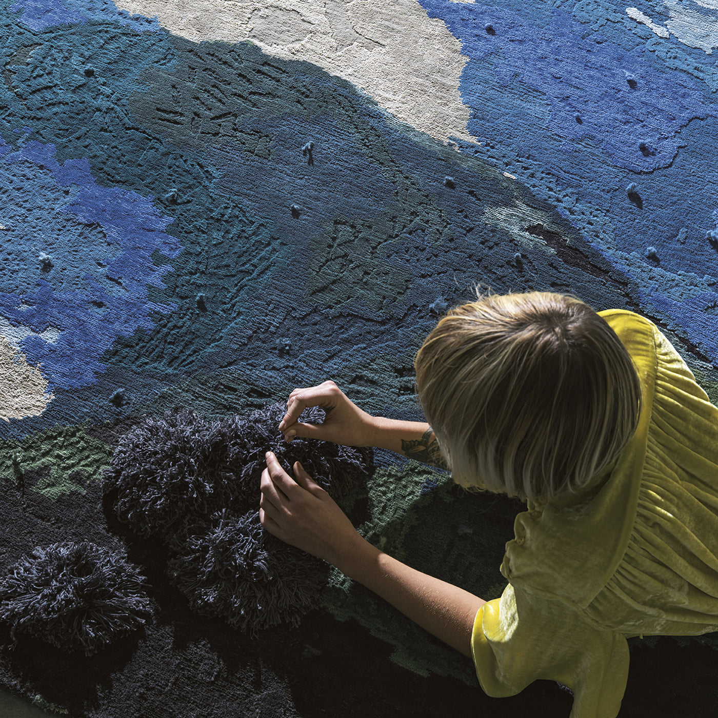 Tactile Blue Rug Mohebban | Artemest