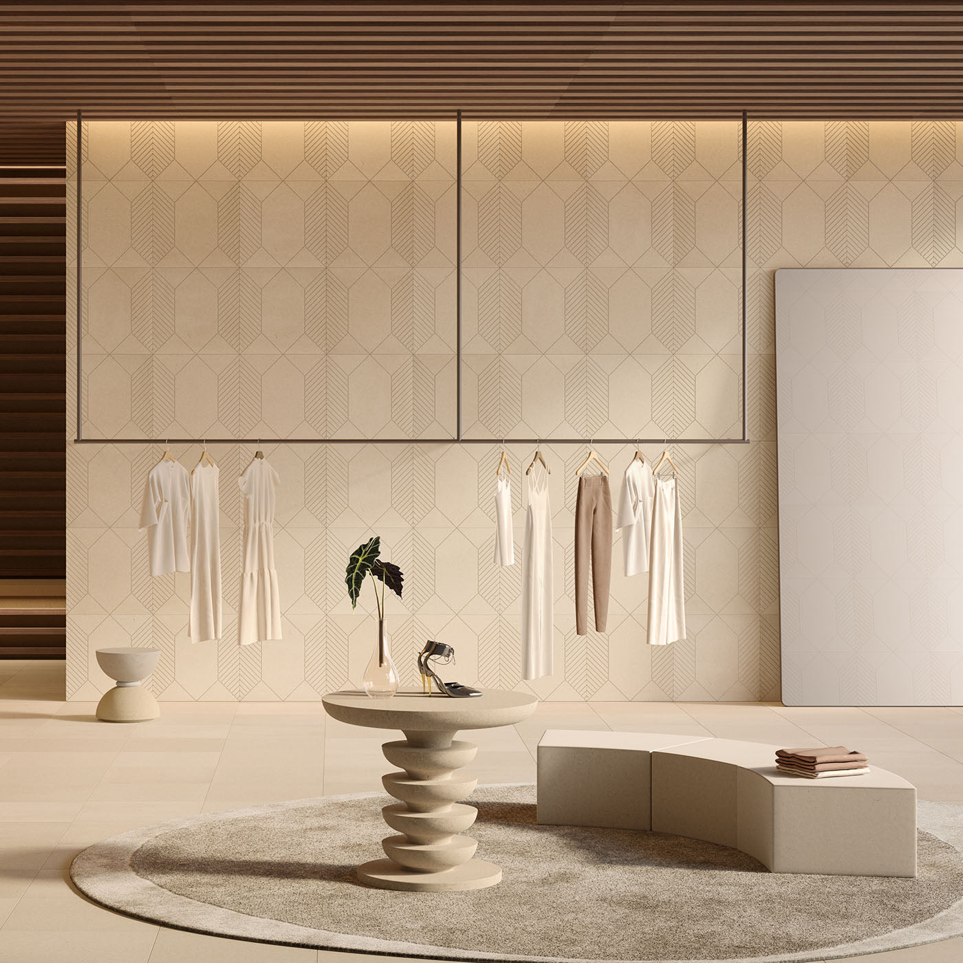 Ondulation Limestone Side Table by Matali Crasset Pimar Limestone ...