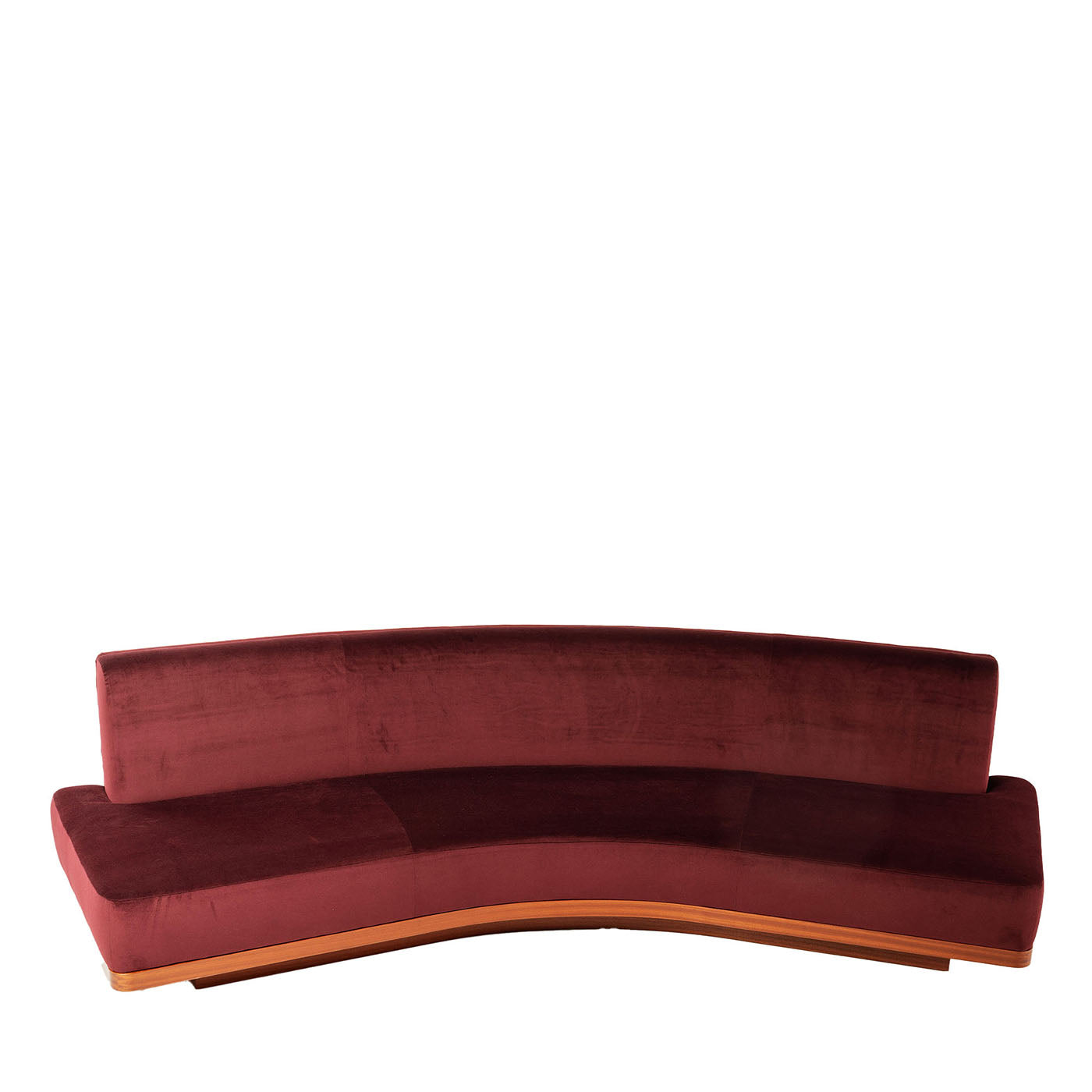 Wild Back Curved Red Wine Sofa by Lorenza Bozzoli Fratelli Boffi | Artemest