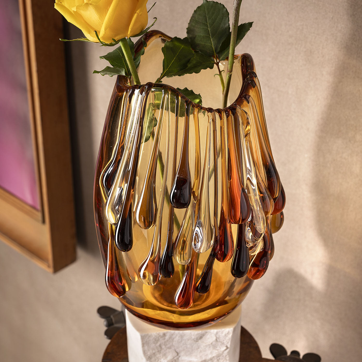 Golden Lagoon Tears Murano Glass Vase Aina Kari | Artemest