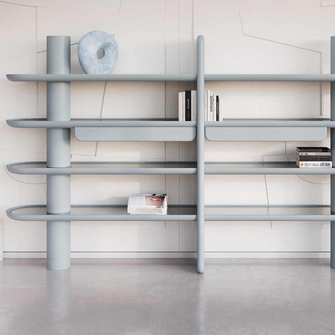 Mina Int4P 4-Shelf Pastel Light-Blue Bookcase Ultramobili | Artemest