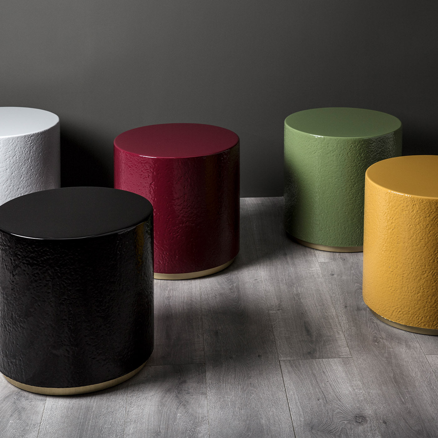 Black Pouf and Side Table BAU Design | Artemest