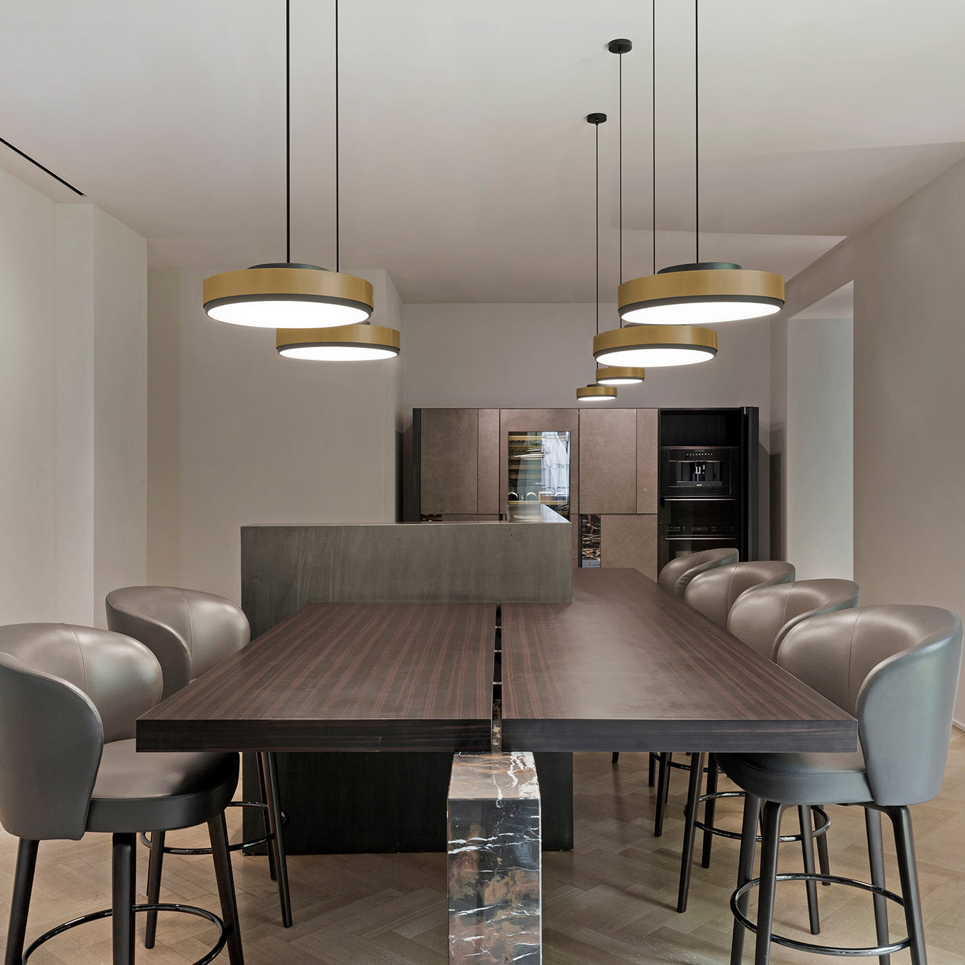 Discus SO Small Brass & Black Pendant Lamp by MKV Design Contardi ...