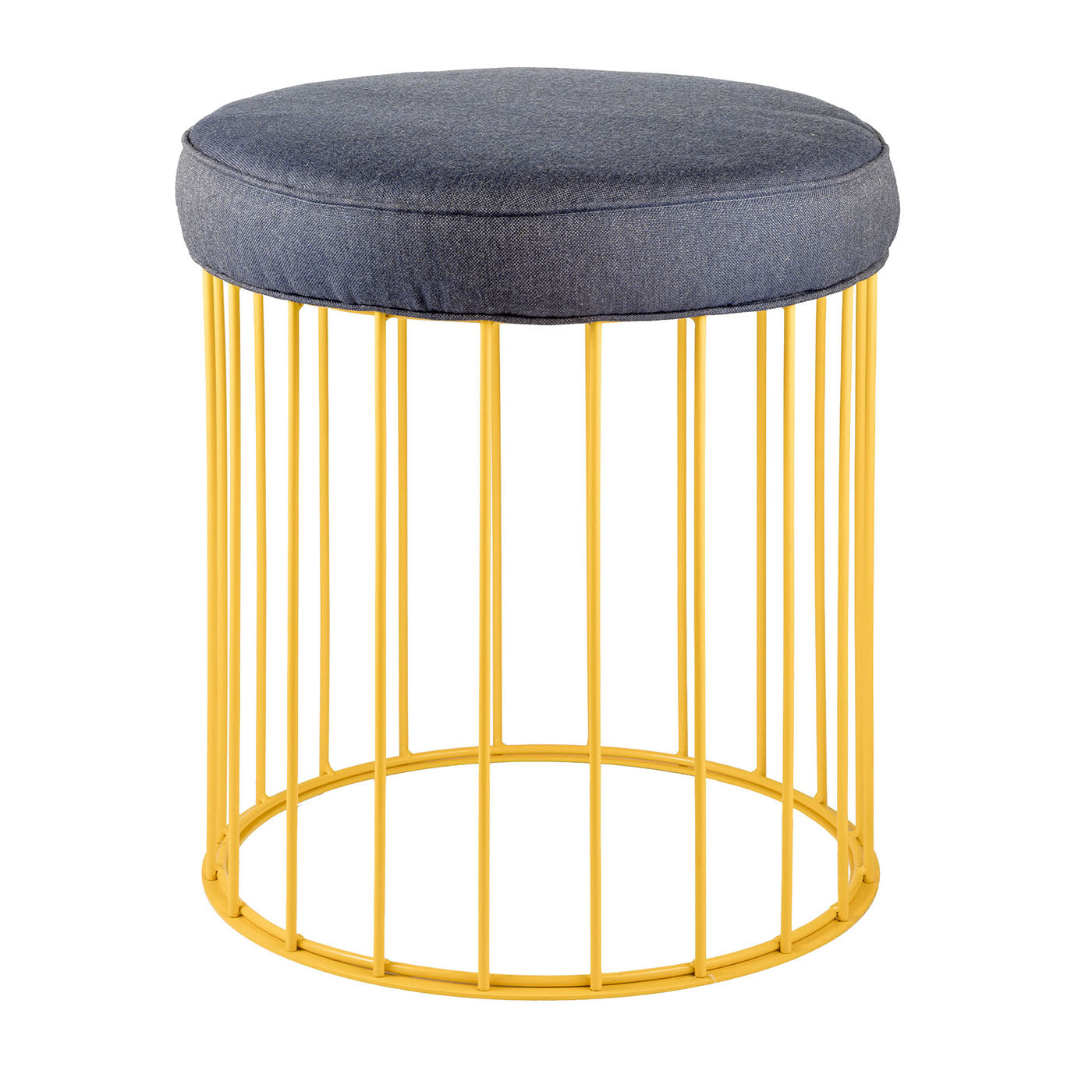 Cage Signal Yellow Iron Stool Bronzetto | Artemest