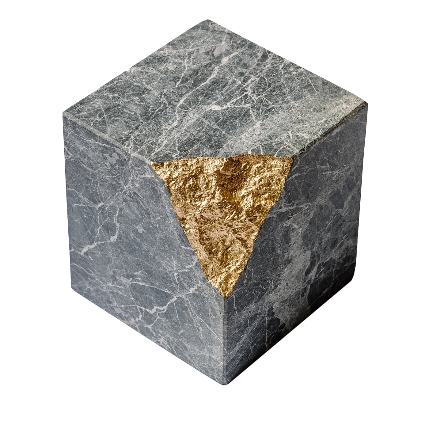 Colpo Da Maestro Small Gold Leaf Dark Cubic Sculpture Alimonti Milano ...
