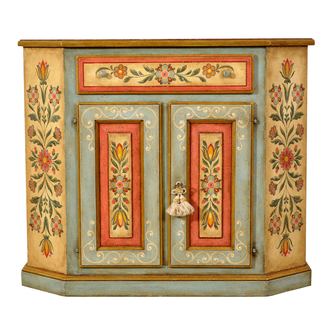 Tirolesi '700 Tyrolean Hand-Painted Sideboard Vangelista 1960 | Artemest