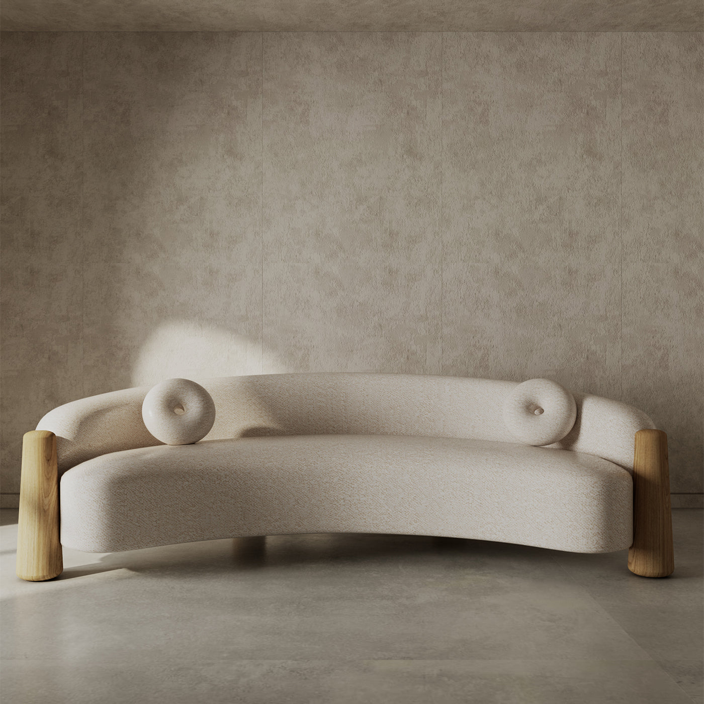Golfo White Curved Sofa Livio Cioffi | Artemest