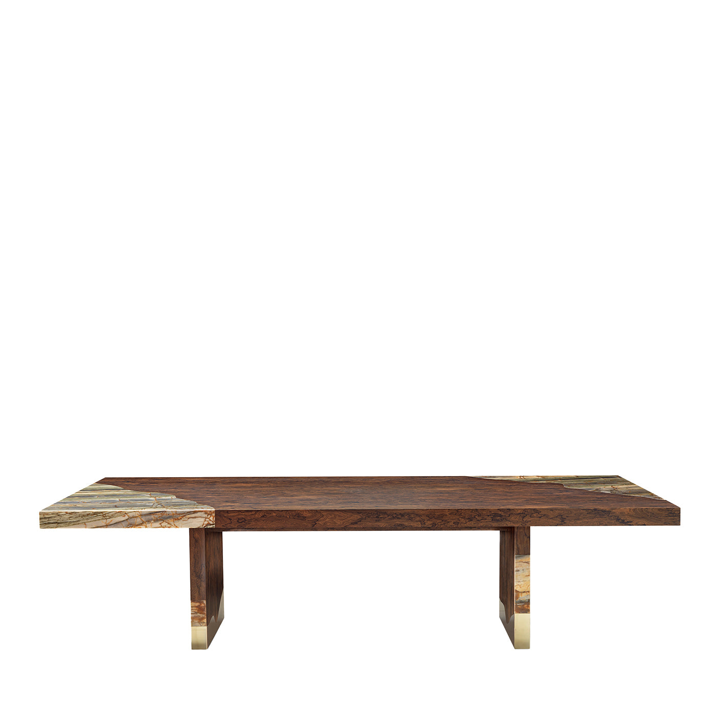Valiant Brown Wood And Marble Dining Table Visionnaire | Artemest