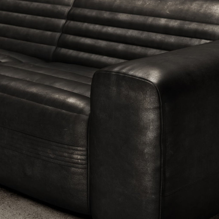 Vicious Modular Leather Black Sofa Giopagani | Artemest