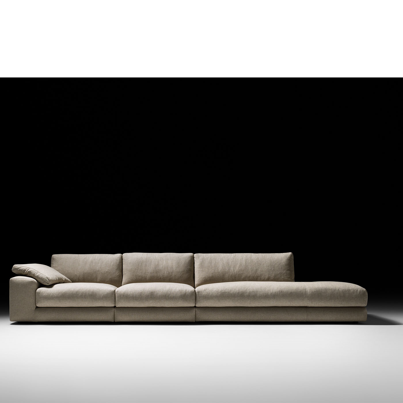 Dante Modular Beige Sofa Black Tie | Artemest