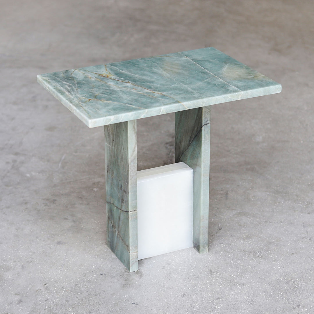 Emerald Quartzite Marble Side Table Stone Stackers | Artemest